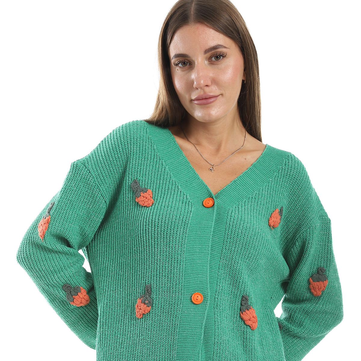 Women's wool short cardigan long sleeves strawberry desgin – CAESAR