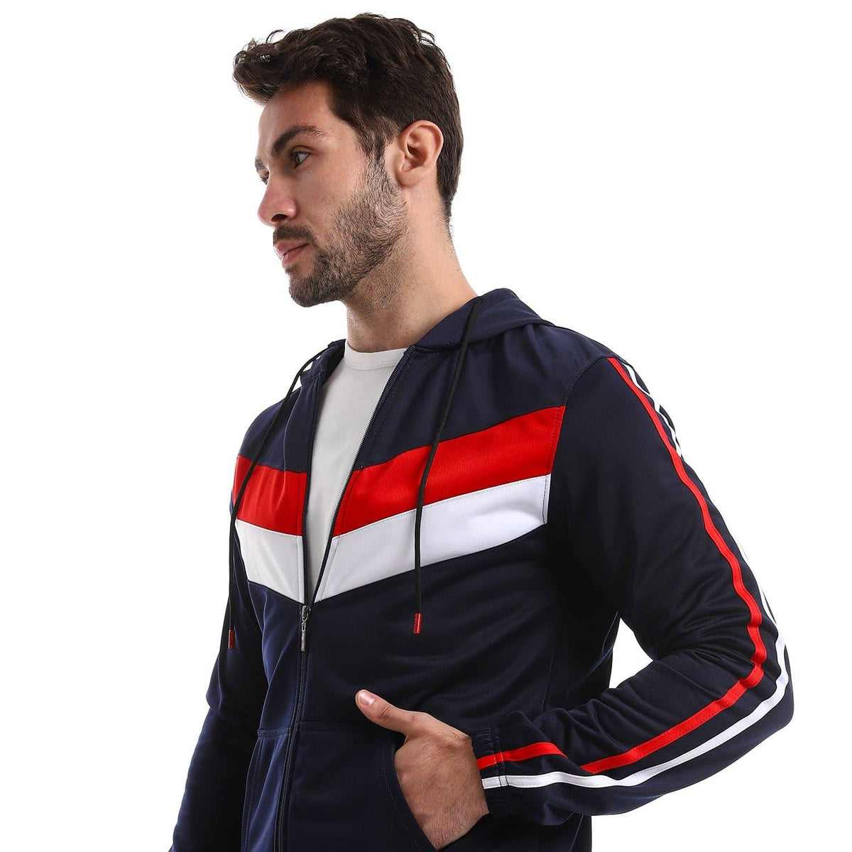 Men's training suit with lines on sleeves – CAESAR
