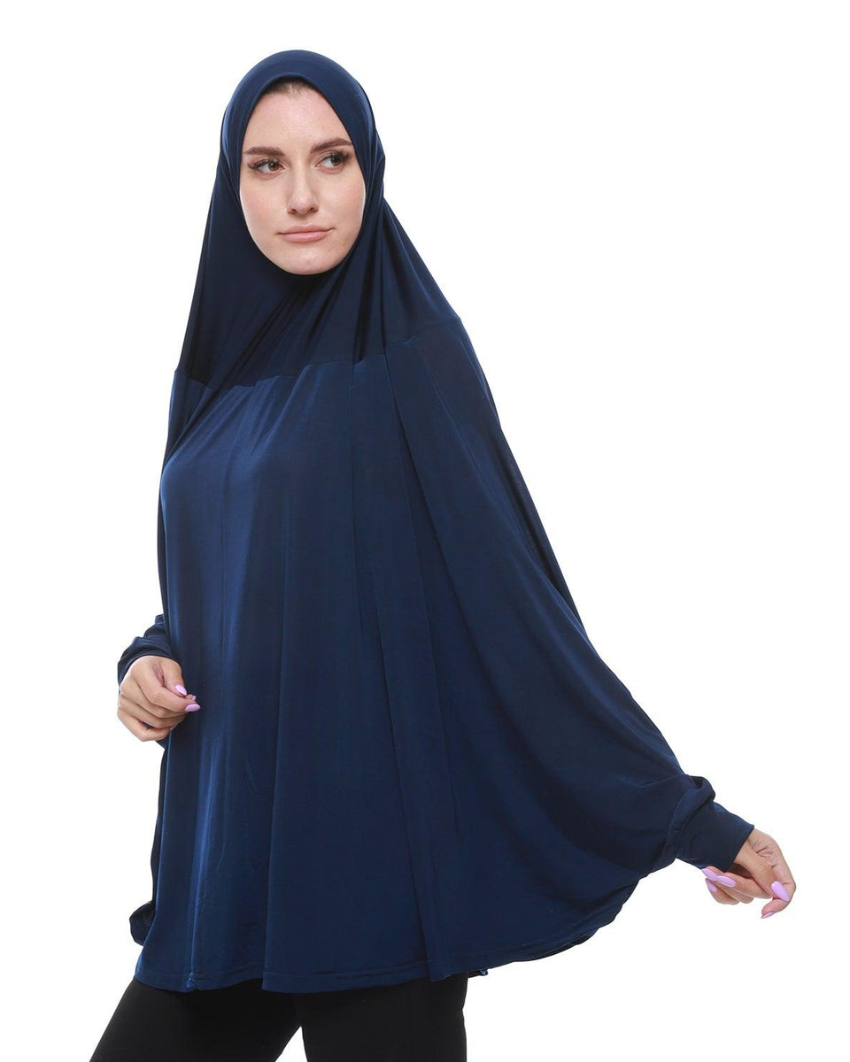 Plain Prayer Veil for Women with Long Sleeves blue – CAESAR