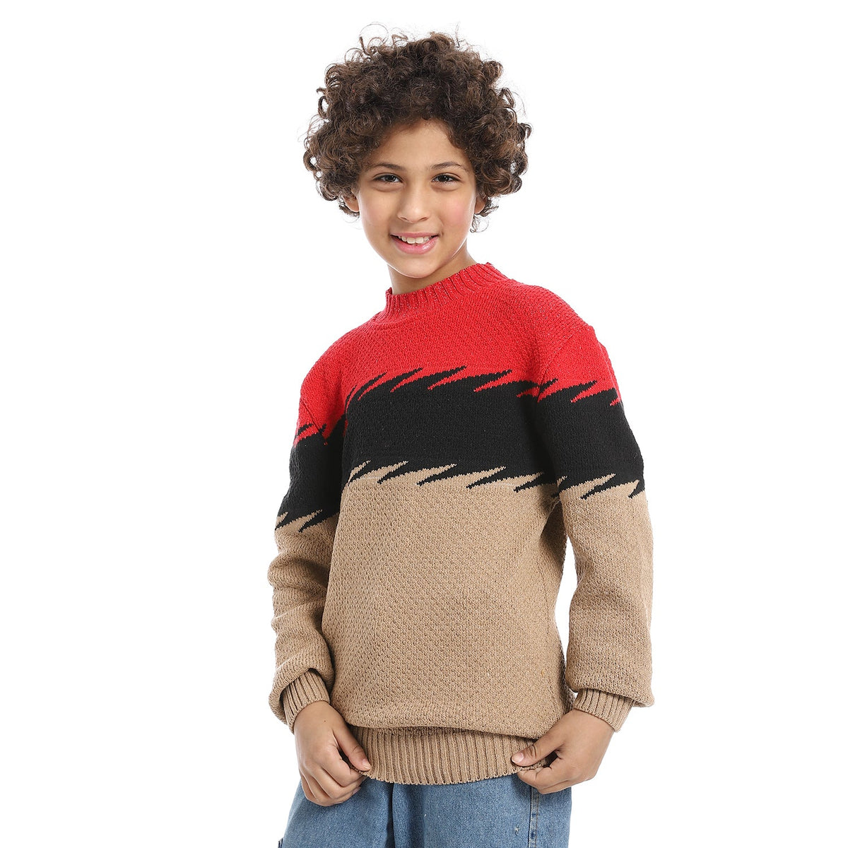 Boys wool pullover with multi design – CAESAR