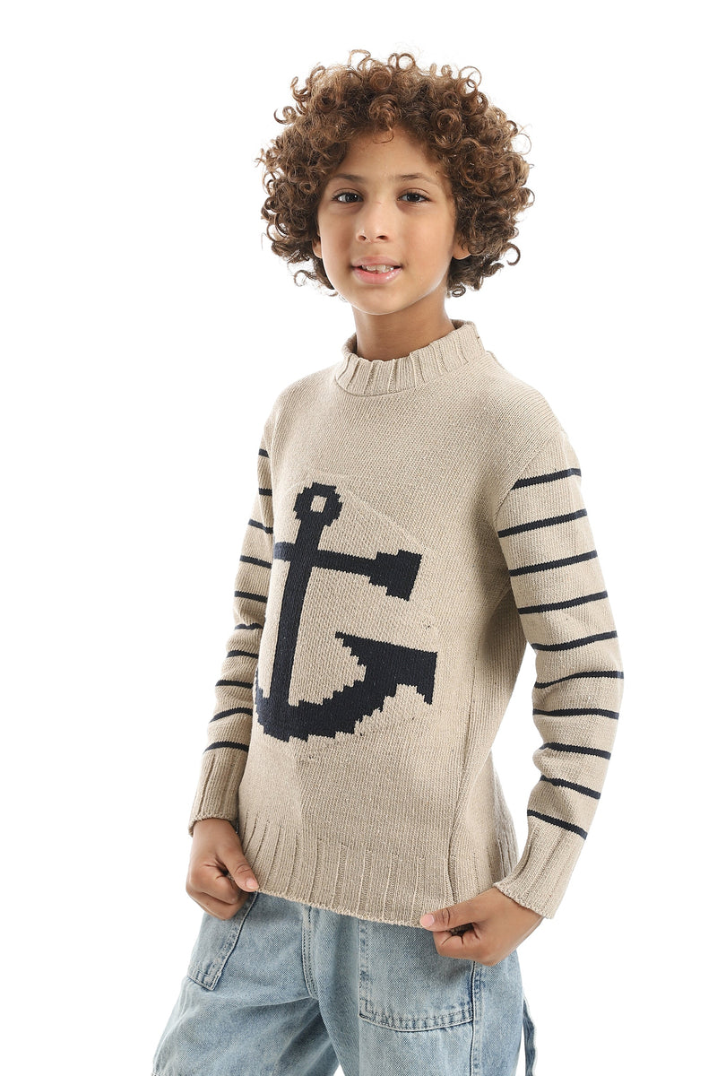 Boy's Wool Pullover with Multi Design – CAESAR