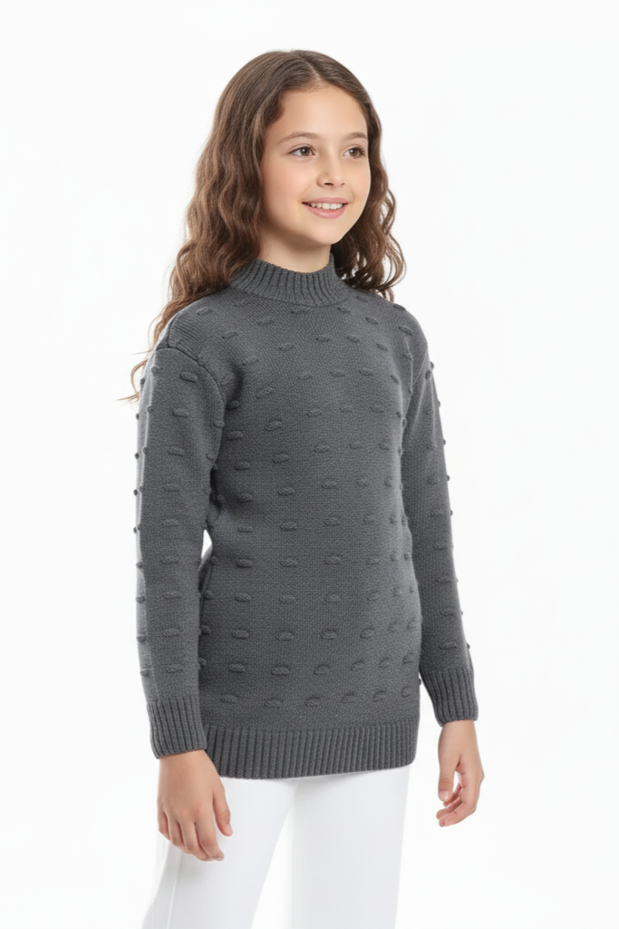 Girls wool pullover with plain design – CAESAR