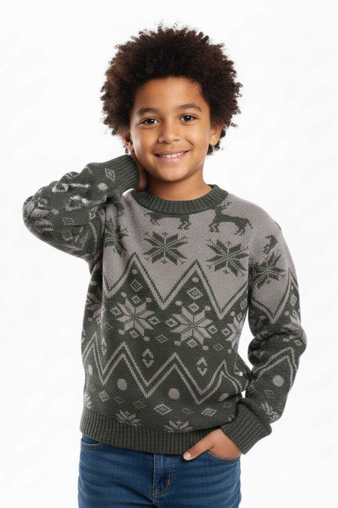 Boy's wool pullover with Multi design – CAESAR